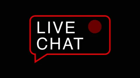 Live Chat Sign or Symbol on Black Backgr... | Stock Video | Pond5