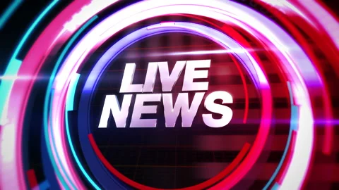 Live News with HUD elements in news stud... | Stock Video | Pond5