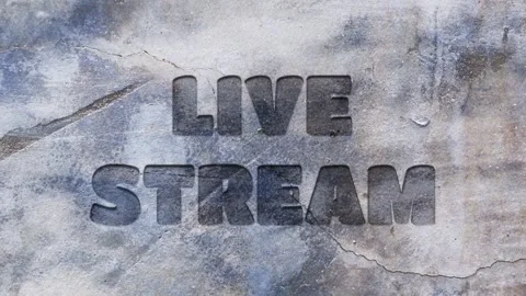 LIVE STREAM text engraved on concrete wa... | Stock Video | Pond5