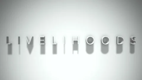 Livelihoods 3D title animation with shad... | Stock Video | Pond5