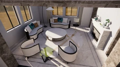 Living Room Interior Walkthrough Renderi... | Stock Video | Pond5
