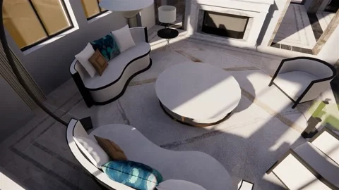 Living Room Interior Walkthrough Renderi... | Stock Video | Pond5