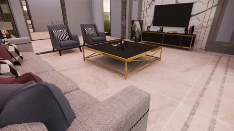 Living Room Interior Walkthrough Renderi... | Stock Video | Pond5