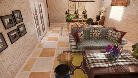 Living Room Interior Walkthrough Renderi... | Stock Video | Pond5