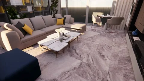 Living Room Interior Walkthrough Renderi... | Stock Video | Pond5