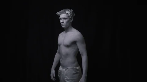 Living statue of the ancient man, poses,... | Stock Video | Pond5