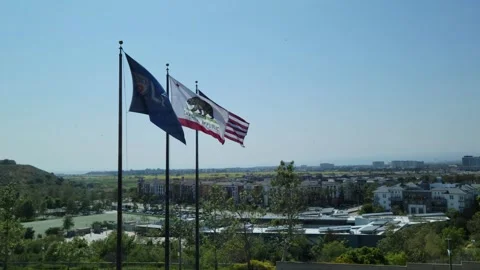 LMU flag, Marina Del Rey | Stock Video | Pond5