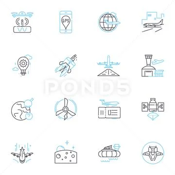 Load management linear icons set. Optimization, Efficiency, Demand ...