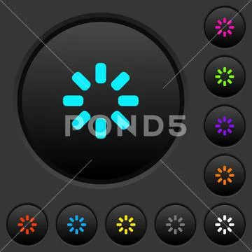 Loader symbol dark push buttons with color icons ~ Clip Art #151783595