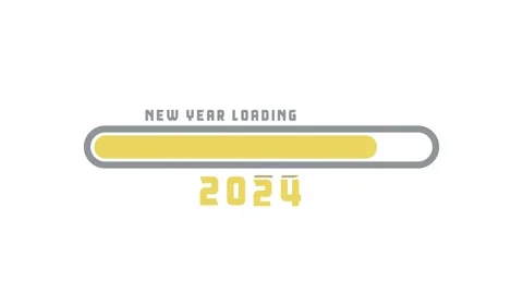 Loading 2023 to 2024 progress bar White ... | Stock Video | Pond5
