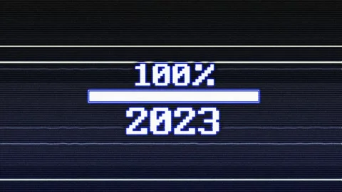 Loading Bar and 2023 Glitch Text Animati... | Stock Video | Pond5