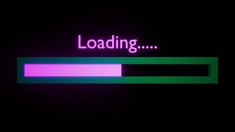 Loading bar on black background. Loading... | Stock Video | Pond5