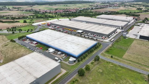 Loading bay, truck parking lot, industri... | Stock Video | Pond5