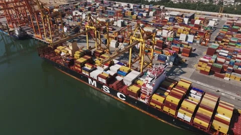 Loading Cargo Ship In Port Of Manzanillo... | Stock Video | Pond5