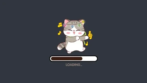 Loading Cartoon Animation Video on Black... | Stock Video | Pond5