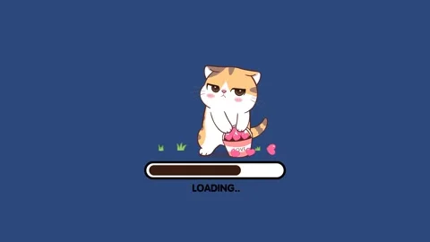 Loading Cartoon Animation Video on Blue ... | Stock Video | Pond5