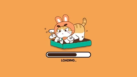 Loading Cartoon Animation Video on Orang... | Stock Video | Pond5