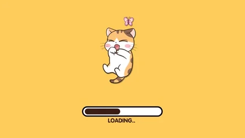 Loading Cartoon Animation Video on Yello... | Stock Video | Pond5