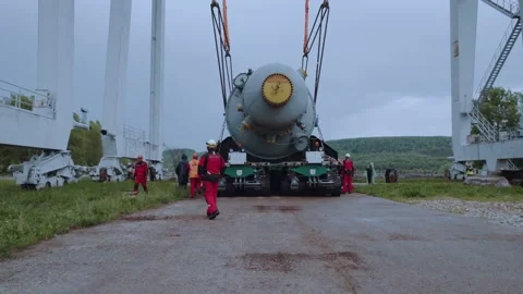 Loading of a chemical reactor in a port ... | Stock Video | Pond5