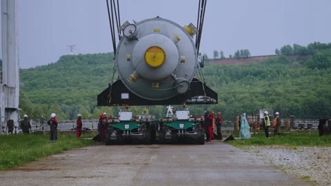 Loading of a chemical reactor in a port ... | Stock Video | Pond5