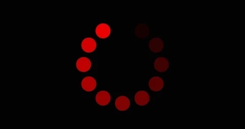 Loading circle red on black background. ... | Stock Video | Pond5