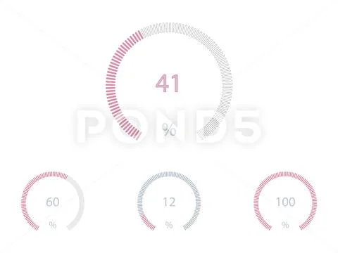 Loading circle shape scale, marked in percents. Every step on the scale ...