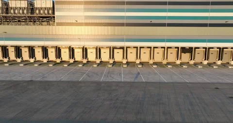 Loading dock at distribution center. Log... | Stock Video | Pond5