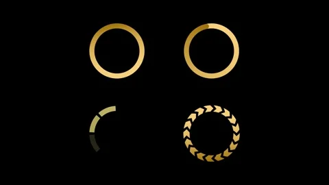 Loading icons in gold color. Golden circ... | Stock Video | Pond5