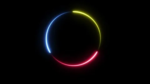 loading neon circle rotating three color... | Stock Video | Pond5