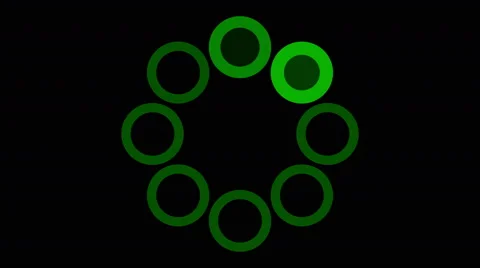 loading screen circular, green on black ... | Stock Video | Pond5