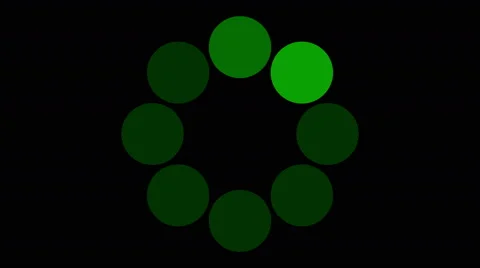 loading screen circular, green on black ... | Stock Video | Pond5