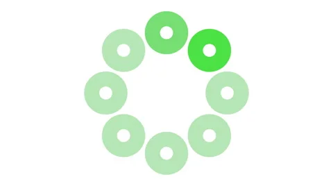loading screen circular, green on white ... | Stock Video | Pond5