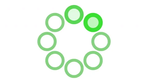 loading screen circular, green on white ... | Stock Video | Pond5
