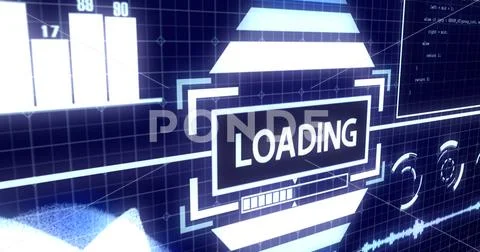 Loading Screen with Process Bar and Digital objects Ver.4: Royalty Free ...