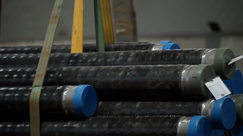 Loading the stack of manufactured heavy ... | Stock Video | Pond5