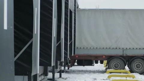 Loading a truck with a semi-trailer with... | Stock Video | Pond5