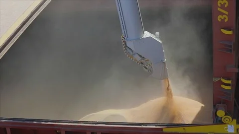 loading wheat into a tanker, a ship with... | Stock Video | Pond5
