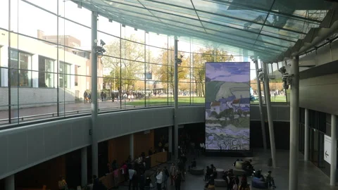 Lobby inside van Gogh museum with view o... | Stock Video | Pond5