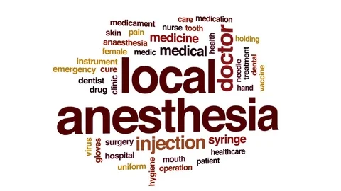 Local anesthesia animated word cloud, te... | Stock Video | Pond5