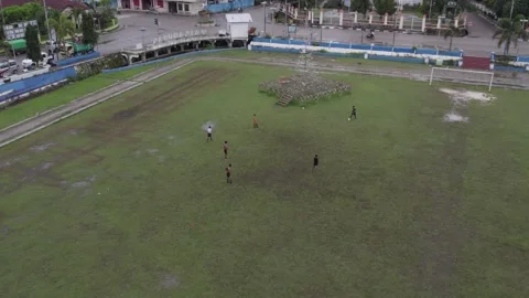 local kids playing football at soccer fi... | Stock Video | Pond5