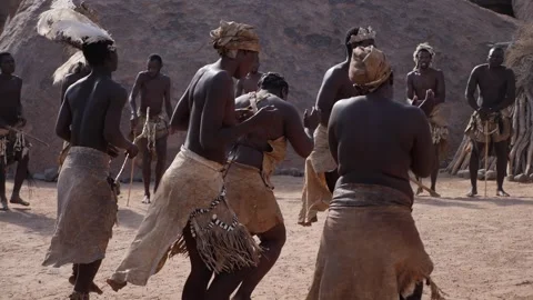 Local men and women from Damara tribe da... | Stock Video | Pond5