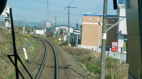 the local train with front view from ins... | Stock Video | Pond5