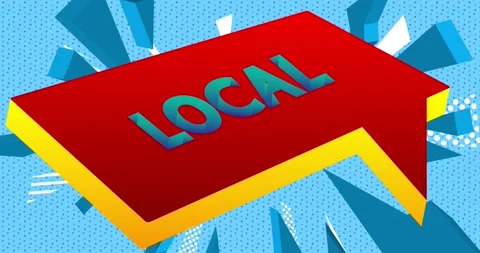 Local word in a 3d speech bubble | Stock Video | Pond5