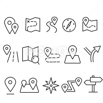 Location and destination icons travel map geo ~ Clip Art #131703391