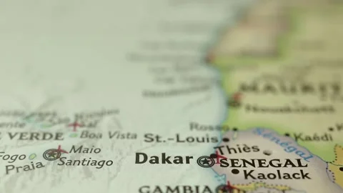 Location Dakar in Senegal on travel map,... | Stock Video | Pond5