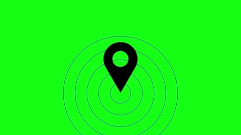 Location icon with wave on animated gree... | Stock Video | Pond5