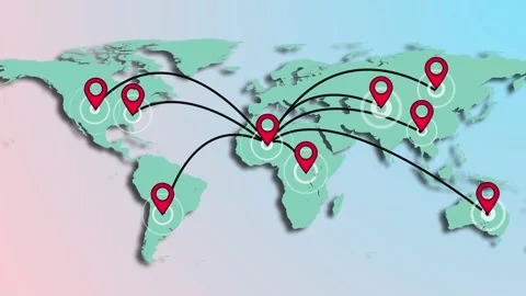 Location marker animation on the earth m... | Stock Video | Pond5