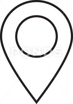 Location outline Map Pin, pin point outline, Map Point sign, map pin ...