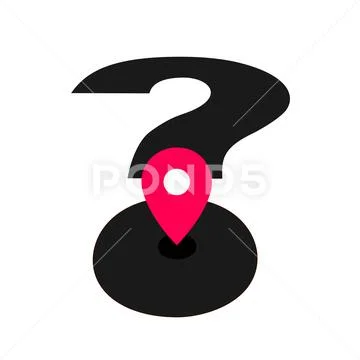 Location pin and question mark - disorientated navigation is lost and ...