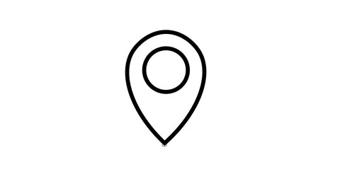 Location Pin Animation outline Symbol on... | Stock Video | Pond5